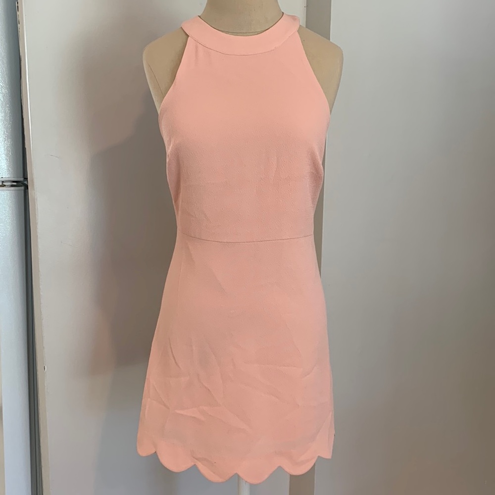 Light Pink Mini High Neck Dress - Gem